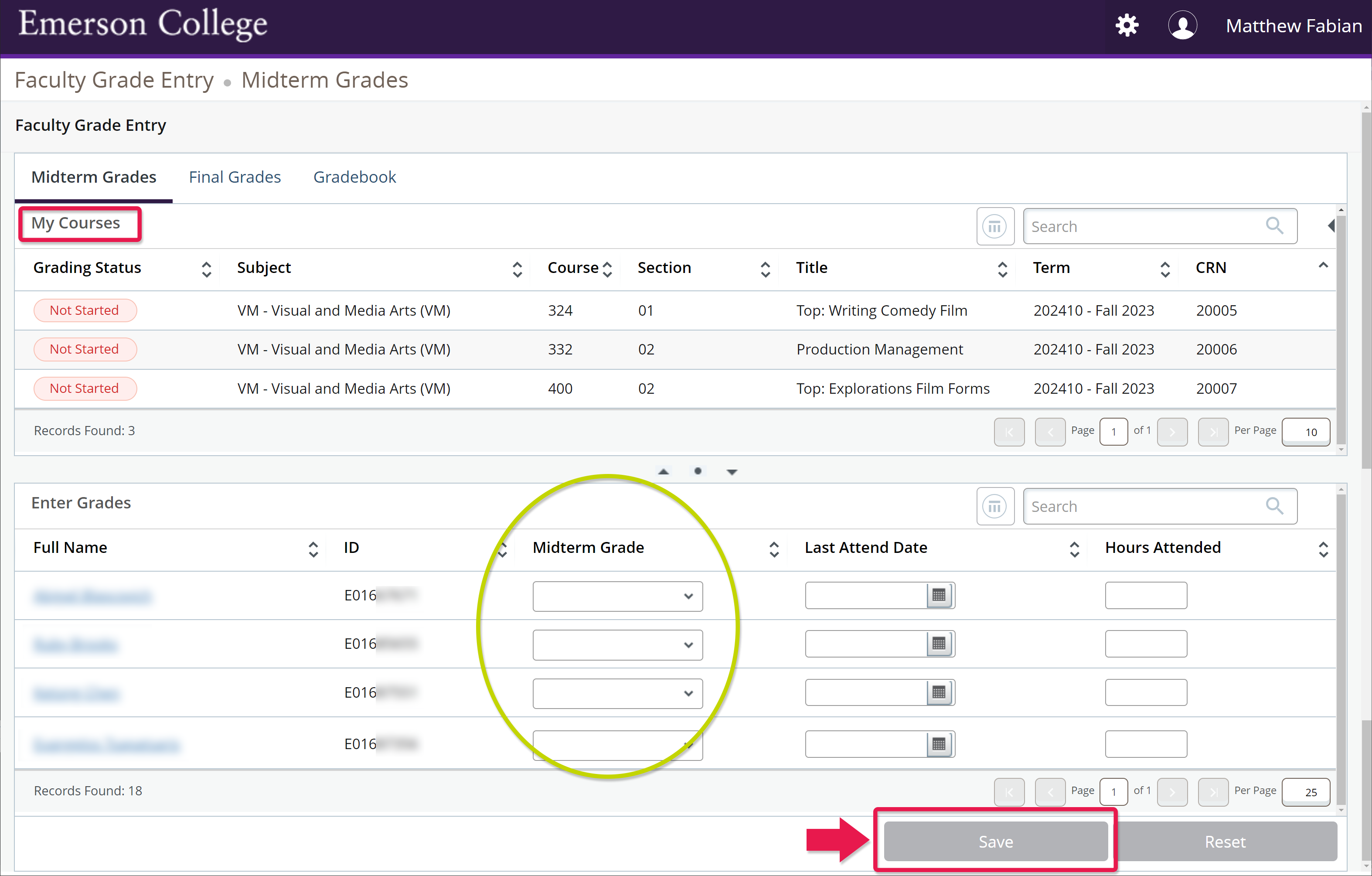 Midterm Grading, Emerson College